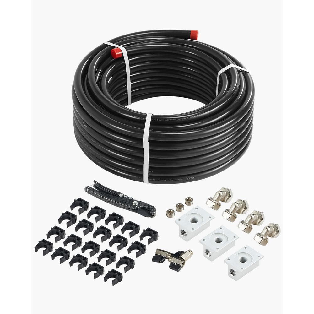 VEVOR Air Compressor Line Kit, 100 FT. x 3/4 in., HDPE-Aluminum ...