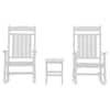 DUROGREEN Classic Rocker White 3-Piece Plastic Outdoor Chat Set ...