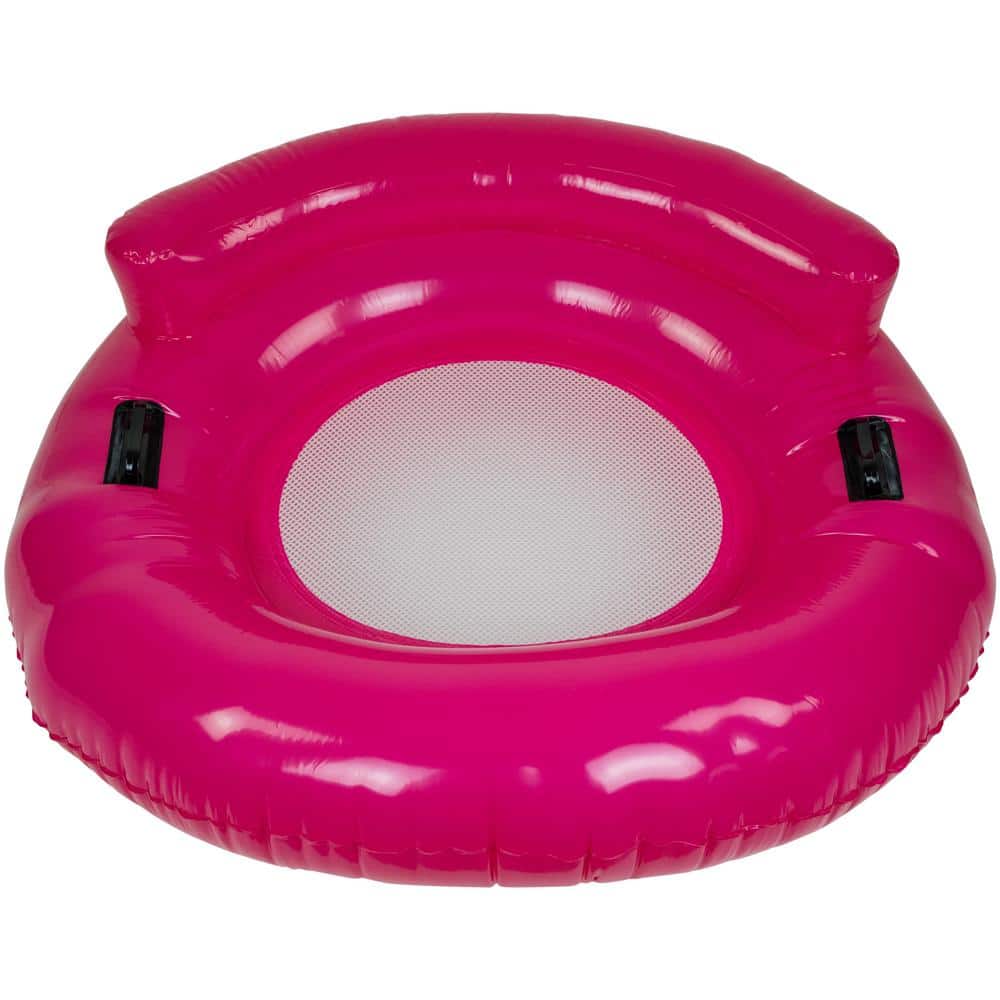 Northlight 43 in. Pink Bubble Seat Inflatable Swimming Pool Float ...