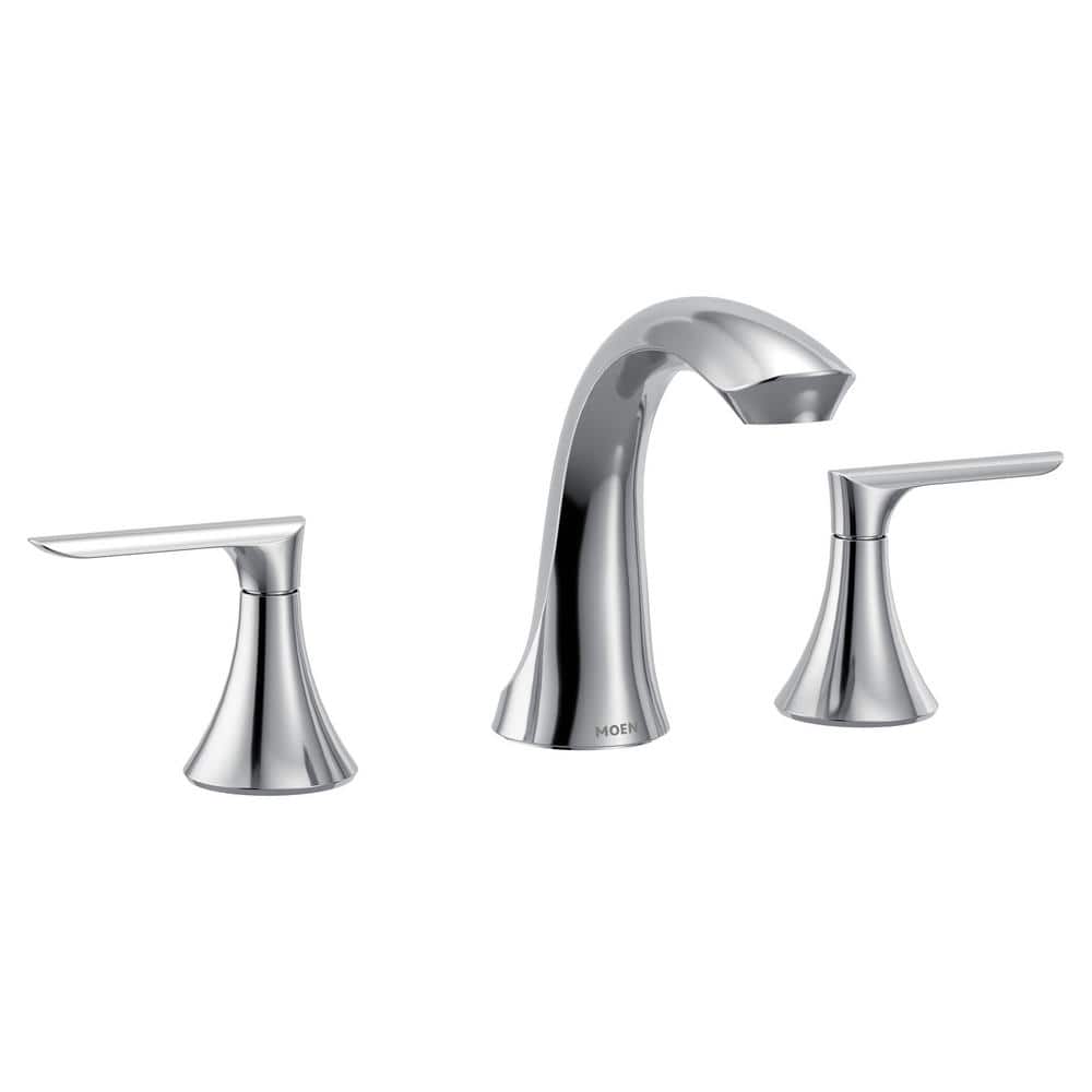MOEN Findlay 8 in. Widespread 2-Handle Bathroom Faucet in Chrome 84517 ...