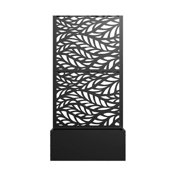 MAYEERTY 1-Piece 59 in. x 30 in. Outdoor Black Metal Planter Box with ...