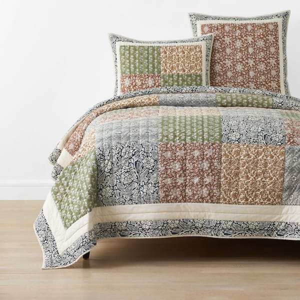 The Company Store Company Cotton Deepti Patchwork Multi-Colored Full/Queen Cotton Quilt 51795Q ...