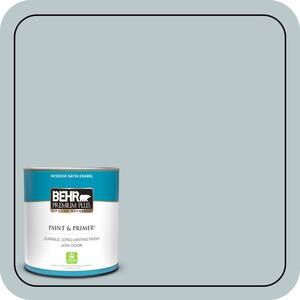 BEHR ULTRA 1 qt. #N470-2A Dusted Blue Satin Enamel Exterior Paint and ...