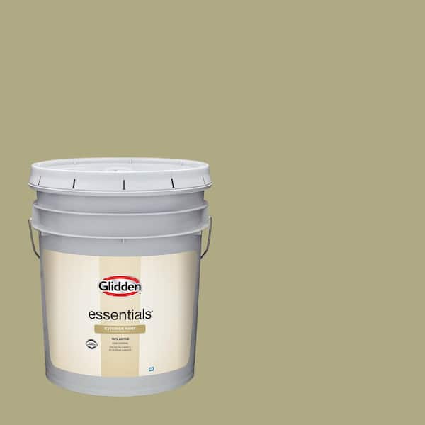 Glidden Essentials 5 gal. PPG1113-4 Green Gray Mist Satin Exterior ...