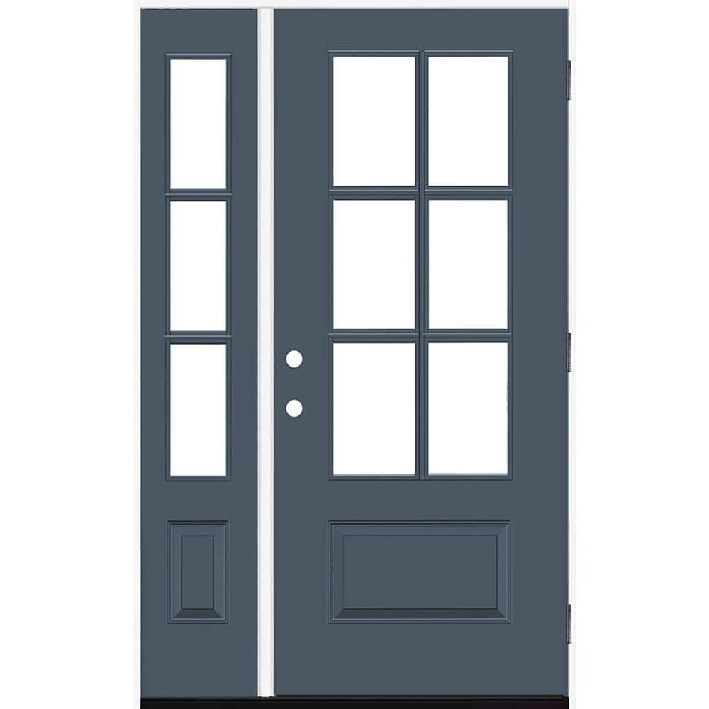 Steves & Sons Legacy 49 in. x 80 in. 3/4-6Lite Clear Glass LHOS Primed ...