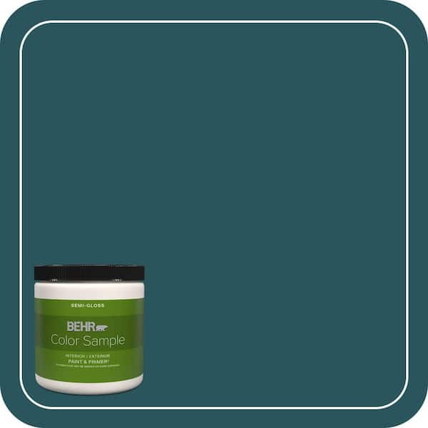 BEHR PREMIUM PLUS 8 oz. #MQ6-01 Ocean Abyss Semi-Gloss Interior ...