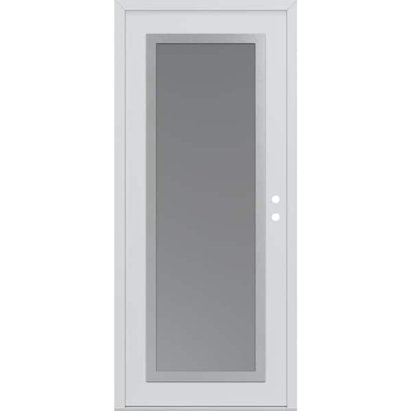 Belldinni AURA 37 in. x 82" Left-Hand/Inswing Frosted Glass ANTRACIT ...