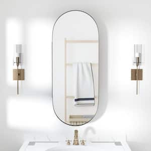 Dovelina H 22 in. W x 38 in. H Oval Shape Recessed or Surface Mount ...