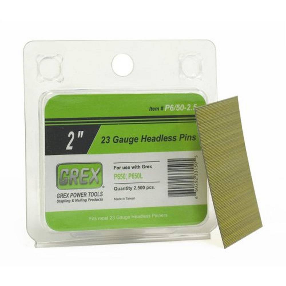Grex 2 in. 23-Gauge Galvanized Headless Pins (2.5M-Pack) P6/50-2.5 ...