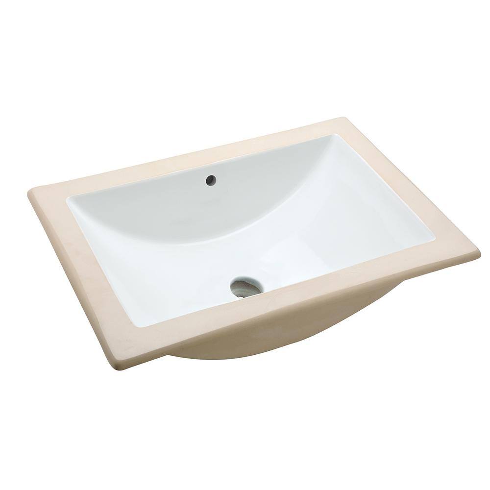 HELVEX Marcus 21.5 in. Rectangular Undermount Sink in White LAV MARCUS ...