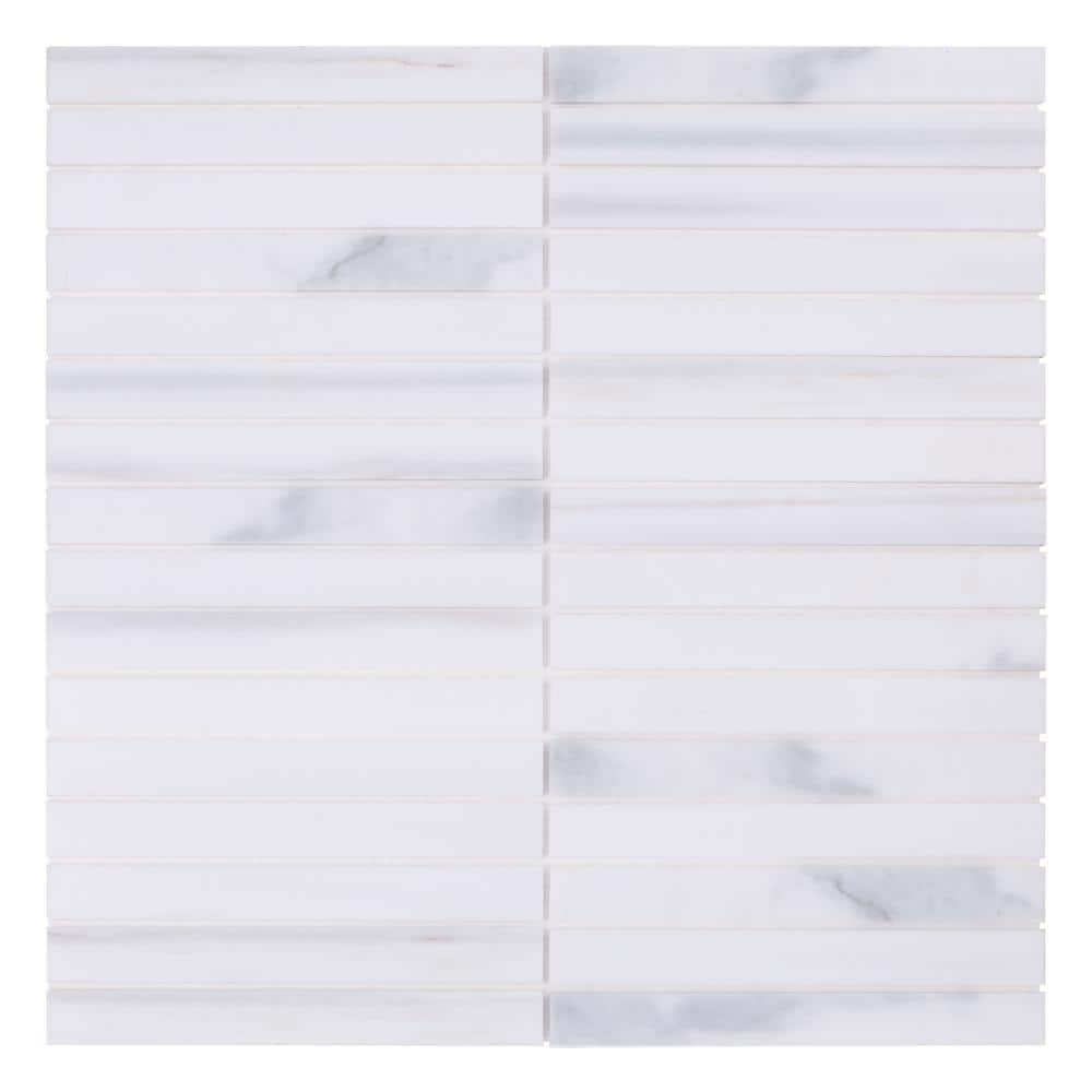 SpeedTiles Arum White 11.89 in. x 11.89 in. x 5mm Marble Peel and Stick ...