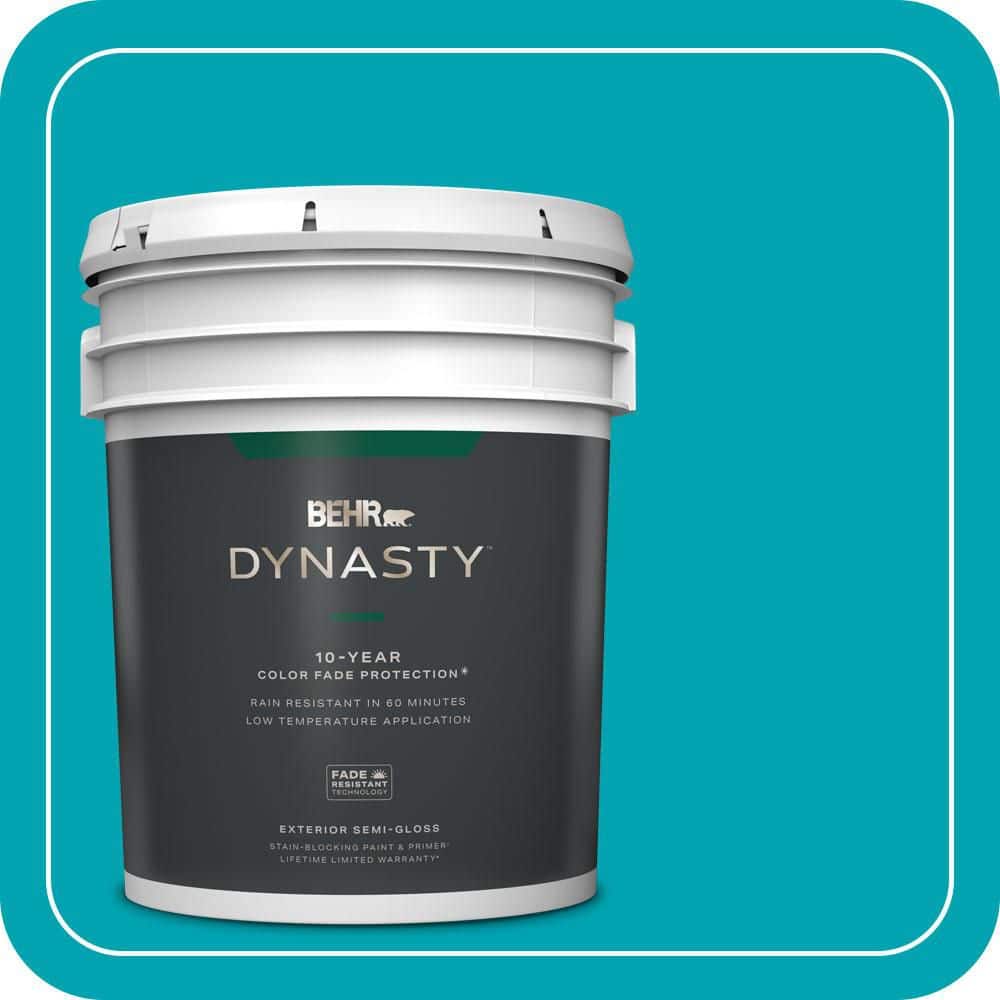 BEHR DYNASTY 5 gal. #510B-6 Blue Jewel Semi-Gloss Exterior Stain ...