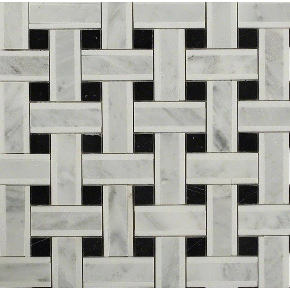 Ivy Hill Tile Yarn Threaded Onyx Polished 3 in. x 6 in. Marble Tile ...