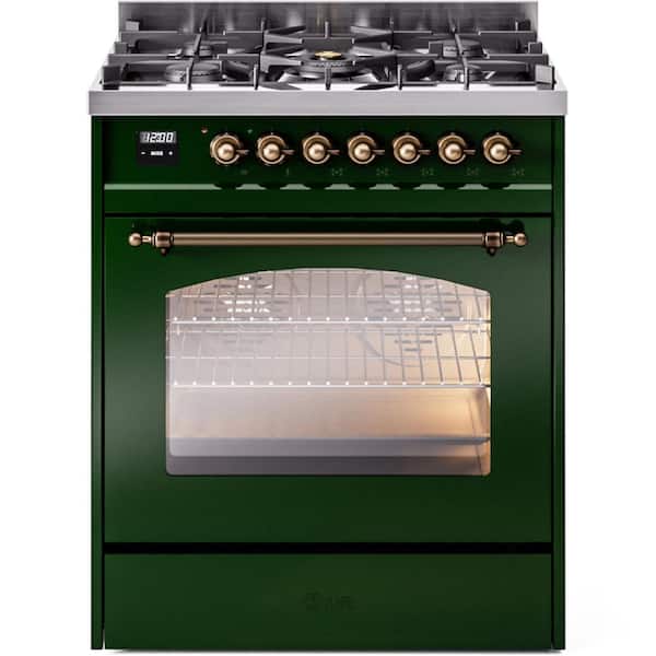 ILVE Nostalgie II 30 in. 5 Burner Freestanding Dual Fuel Liquid Propane ...