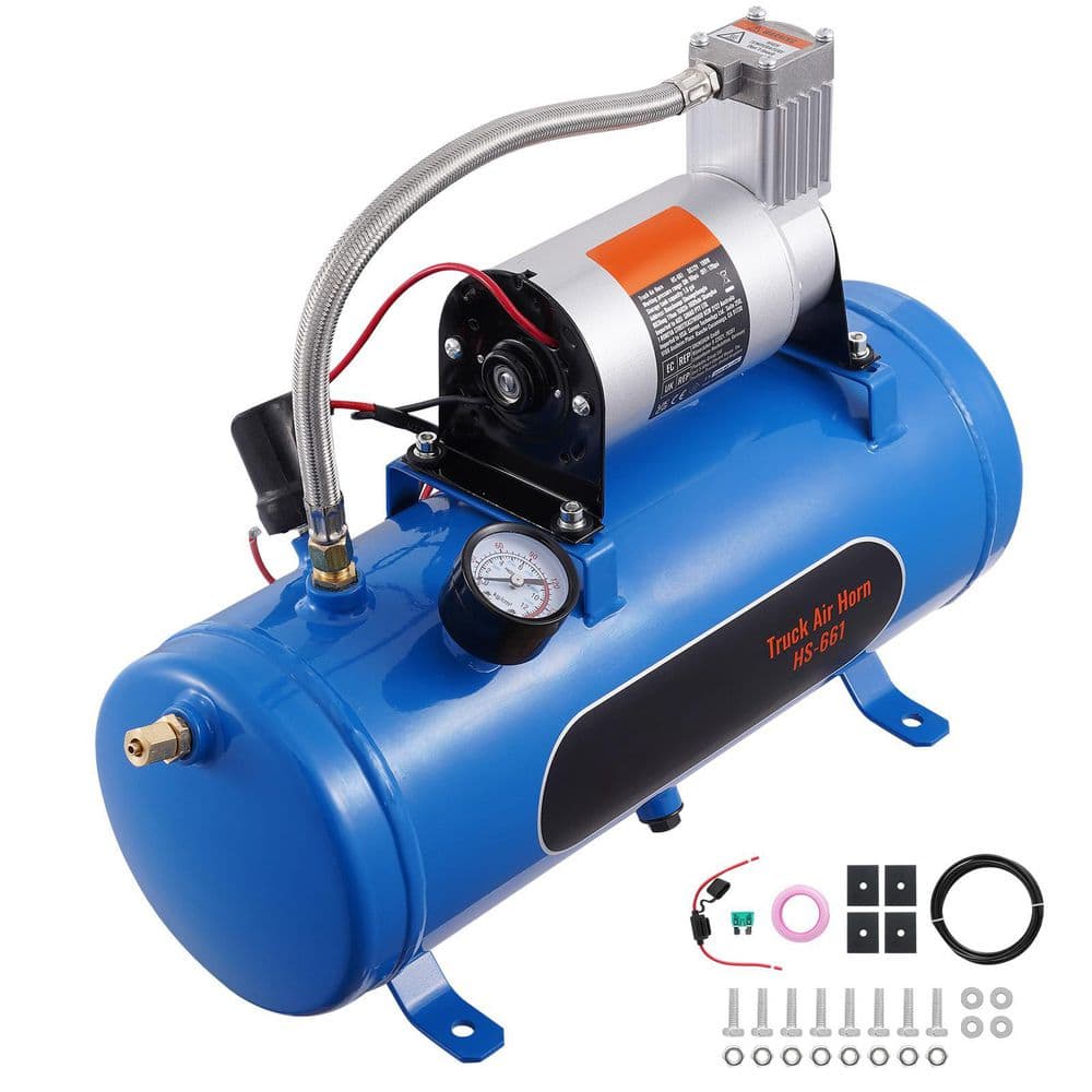 SKYSHALO 12-Volt Air Compressor with Tank 1.6 Gal., Train Horn Air ...