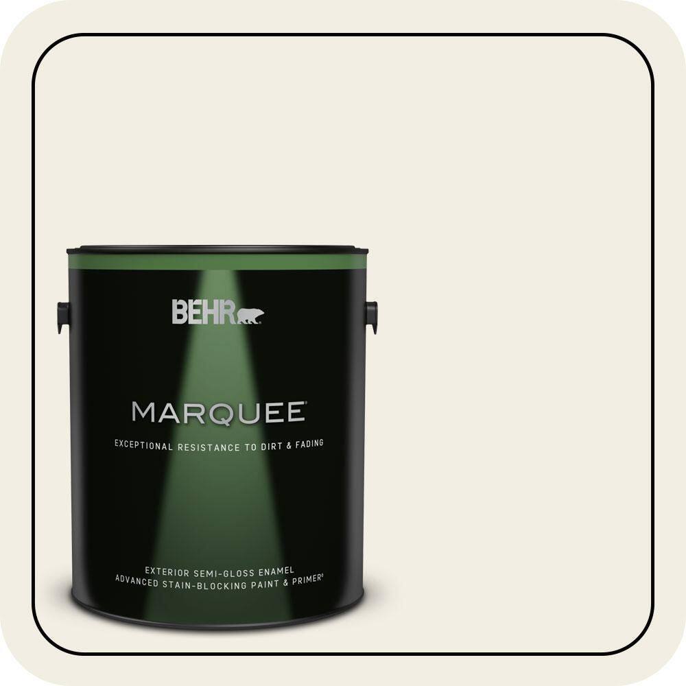 BEHR MARQUEE 1 gal. #750C-1 Ivory Mist Semi-Gloss Enamel Exterior Paint ...