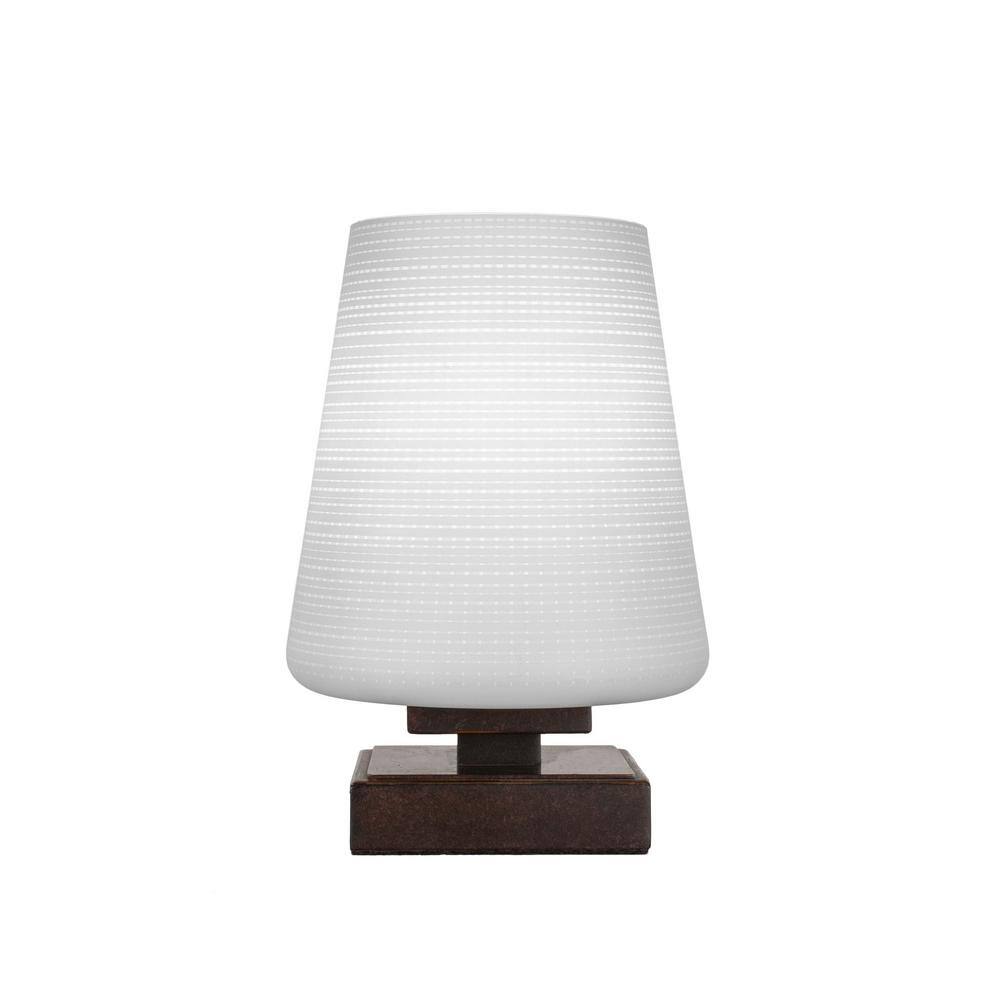 Quincy 8.75 in. Dark Granite Accent Lamp with Glass Shade 5R2DG4031 ...