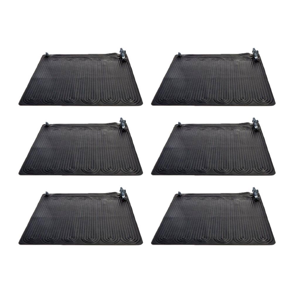 Intex Above Ground Swimming Pool Water Heater Solar Mat Black (6-Pack ...