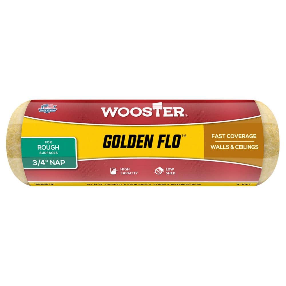 Wooster 9 in. x 3/4 in. Golden Flo Medium-Density Fabric Roller Cover ...