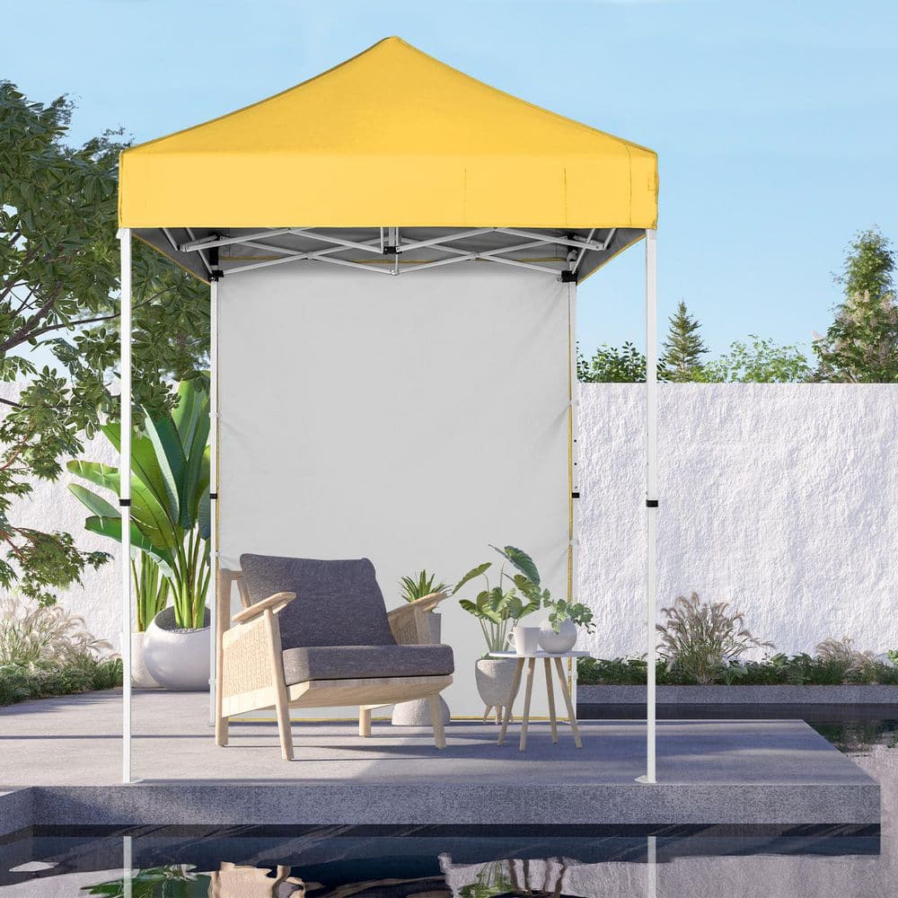 COOS BAY 5 ft. x 5 ft. Yellow Pop Up Canopy Tent with Carry Bag ...