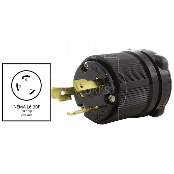 Ac Works Ac Connectors Nema L630p 30 Amp 250volt 3prong Assembly