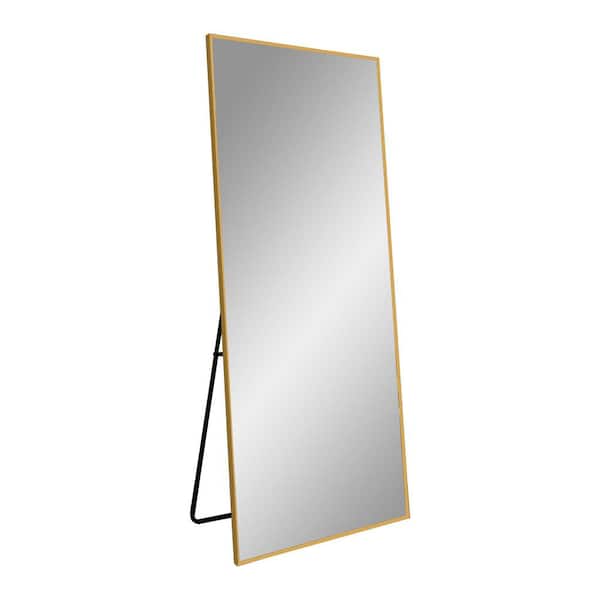 24 in. W x 65 in. H Metal Gold Standing Mirror, Standing/Hanging Large ...