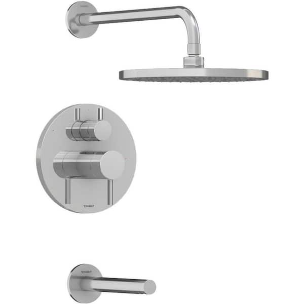 Duravit DuraCircle 1-Handle Tub and Shower Trim Kit in Chrome (Valve ...