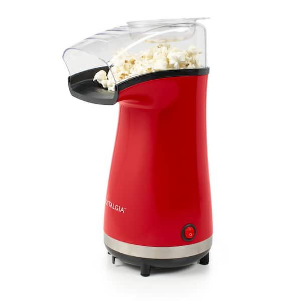 Nostalgia 1040 W 2 oz. Red Hot Air Popcorn Machine with Measuring Cup ...