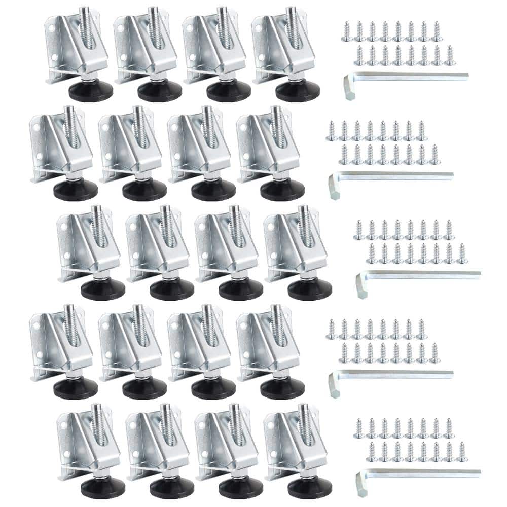 ‎POWERTEC Adjustable Steel Leg Leveler Kit with Lock Nuts and Heavy ...