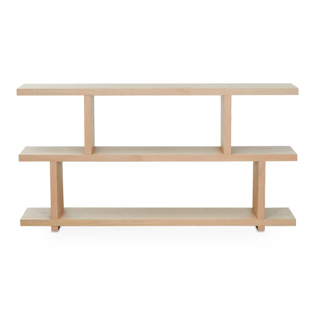NADAAL STUDIOS Knox 33 in. Tall Natural White Oak Veneer over MDF 4-Tier Horizontal Shelf ...
