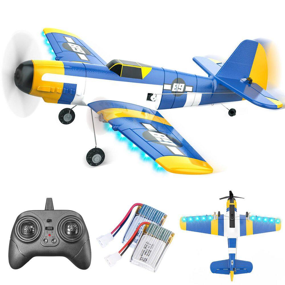 phyfalip Remote Control Airplane with 6-Axis Gyro, LED Lights, Easy ...