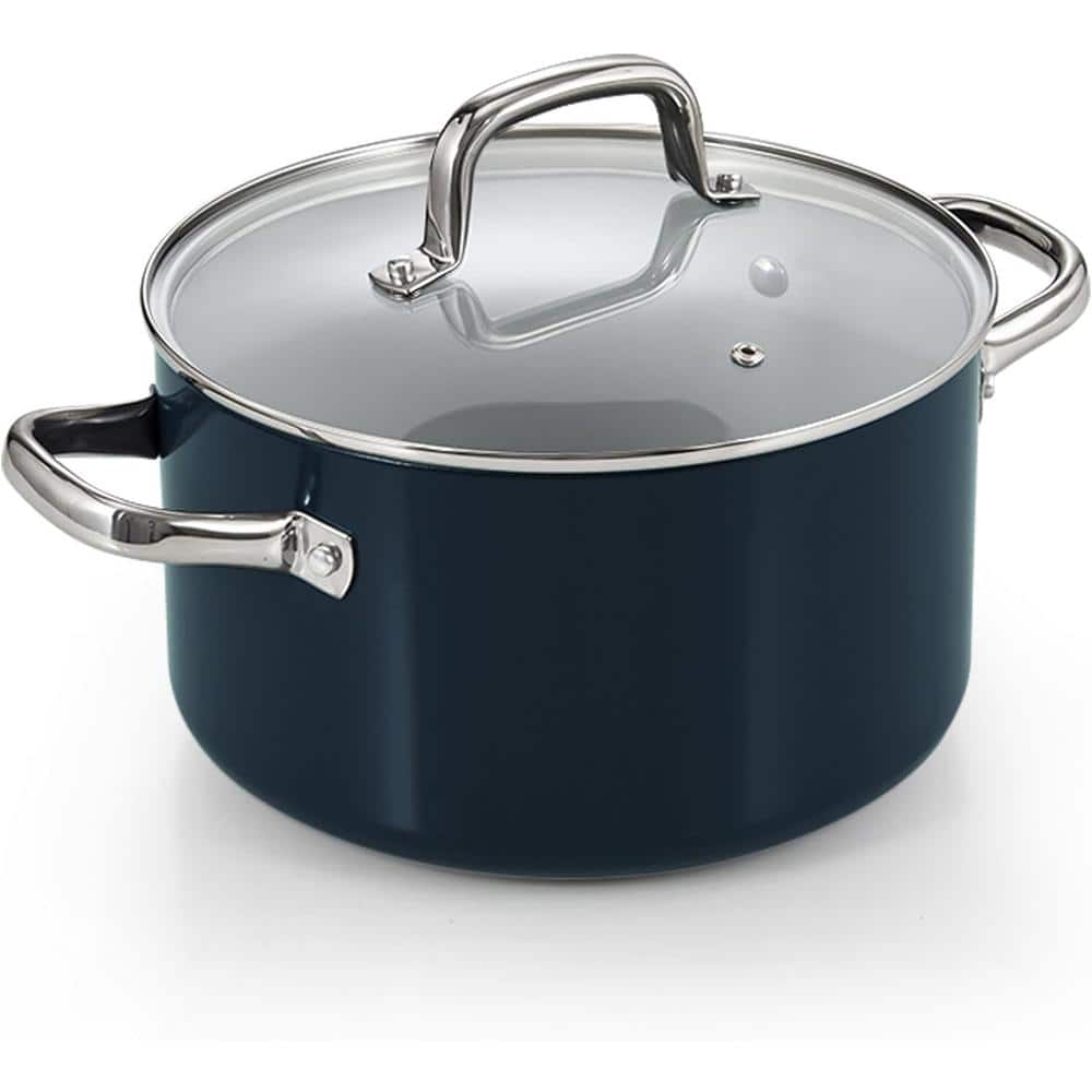 Cook N Home 6 qt. Hard Anodized Aluminum Healthy Ceramic Nonstick Gumbo ...