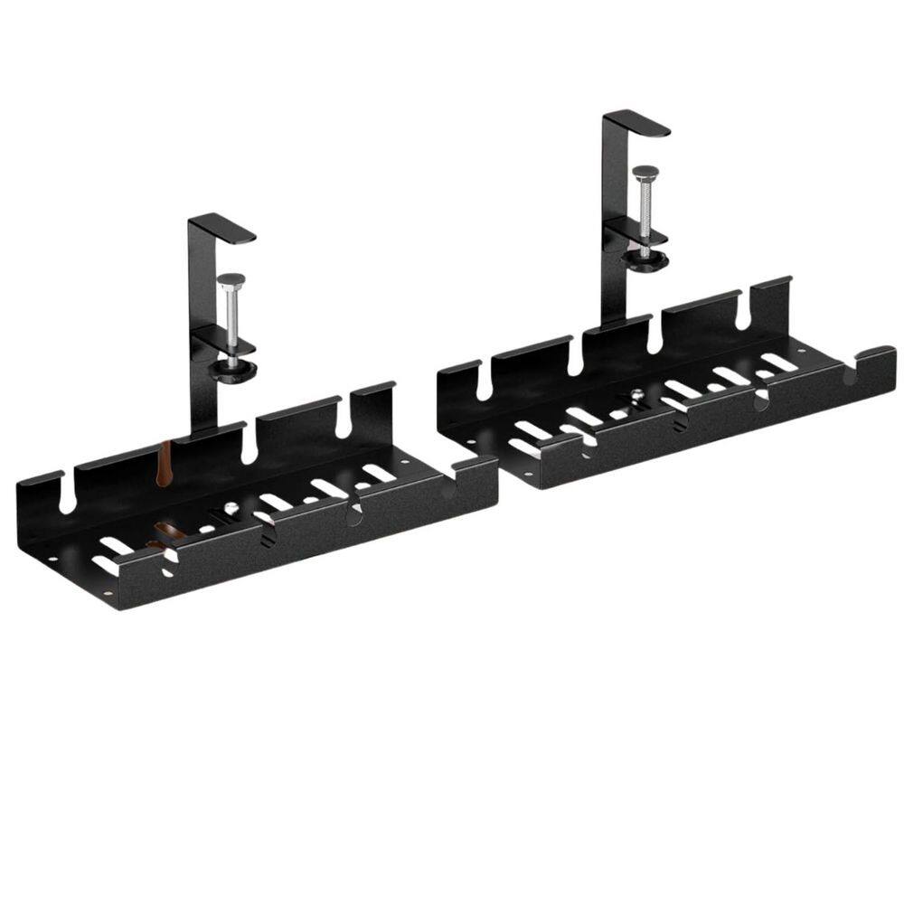 YICHUHAOXI Extendable Under Desk Cable Management Tray No Drill Clamp for Home Office 2 Pack 11. ...
