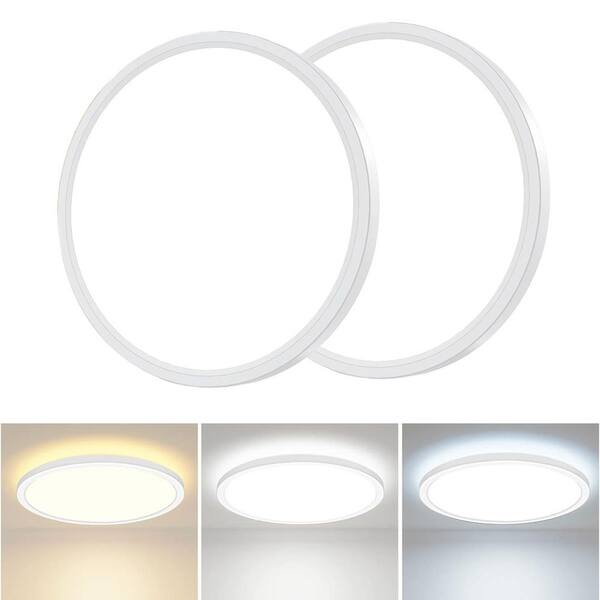 Honbei 12 in. 28-Watt 3CCT Indoor Selectable LED Flush Mount Ceiling ...