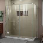 DreamLine Unidoor Plus 58 in. W x 34-3/8 in. D x 72 in. H Frameless Hinged Shower Enclosure in ...