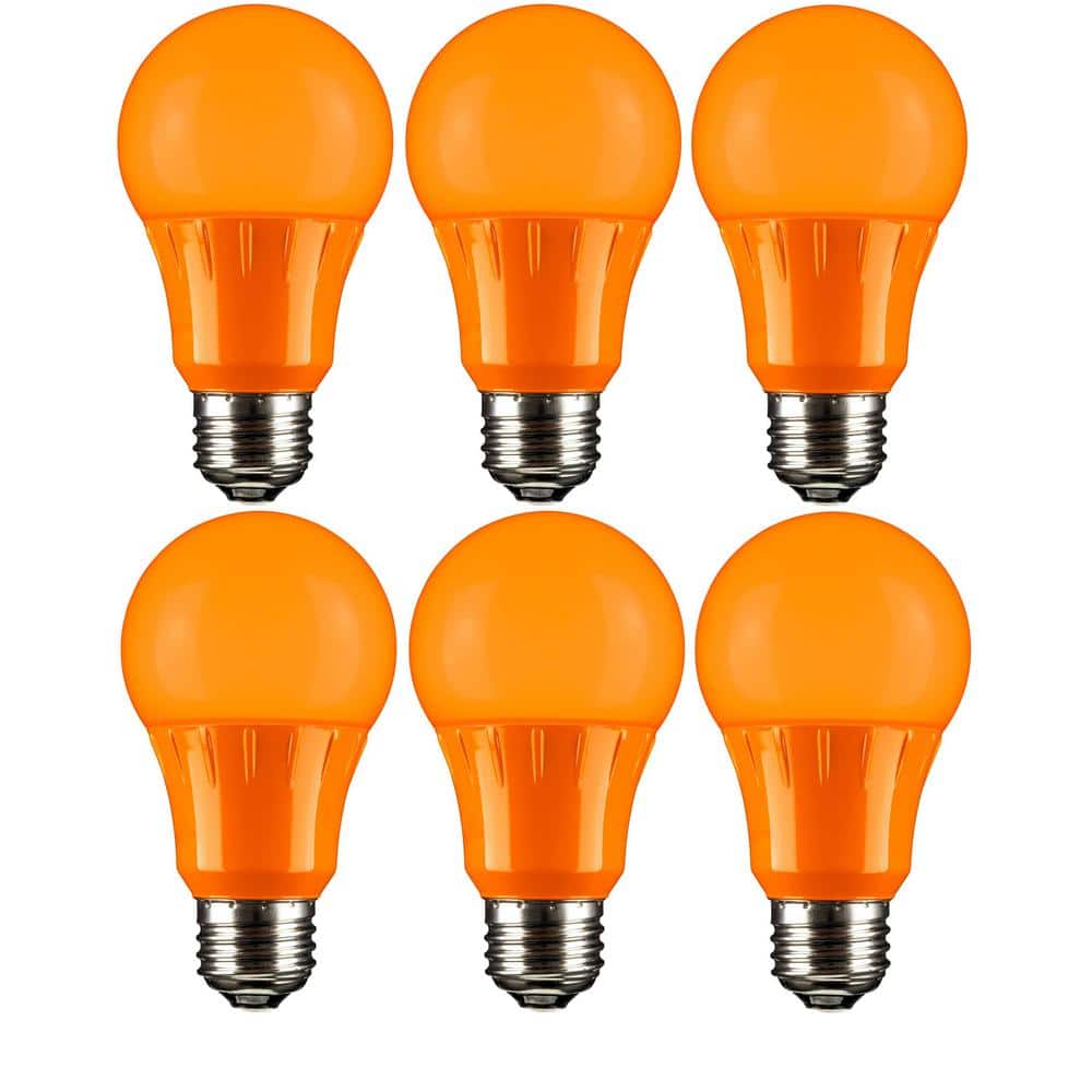 Sunlite 22-Watt Equivalent A19 LED Orange Light Bulbs Medium E26 Base ...