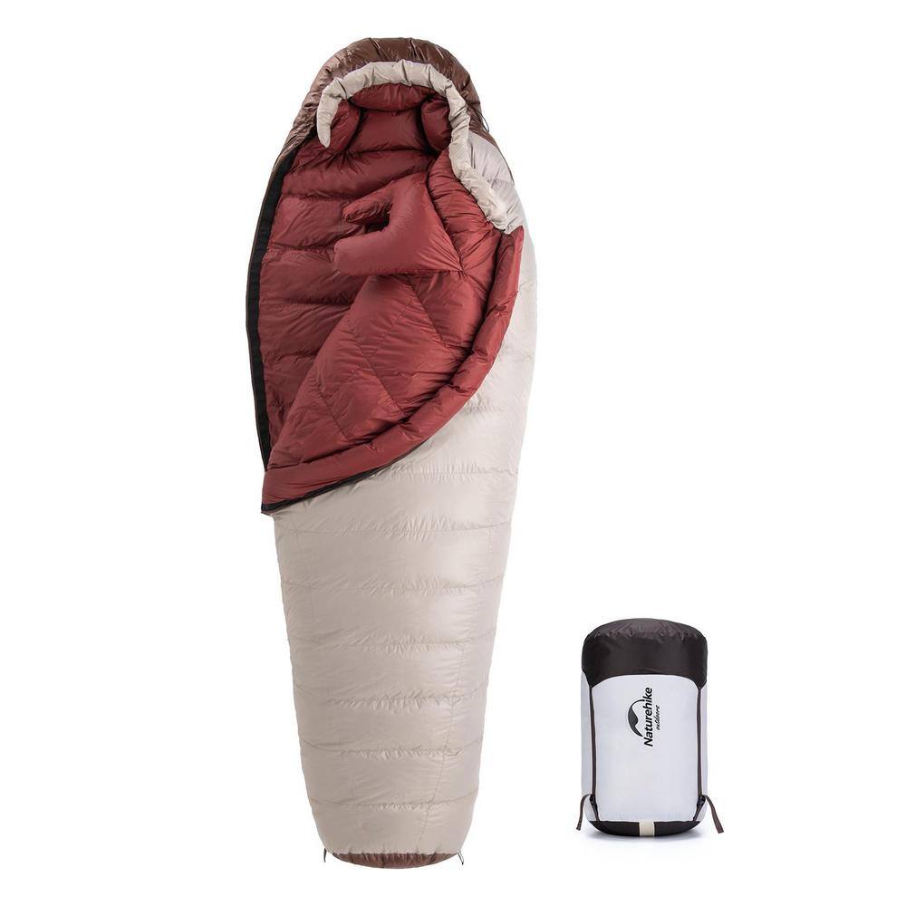 Cesicia Mummy Style Duck Down Winter Sleeping Bag in Brown HikeSleep12 ...