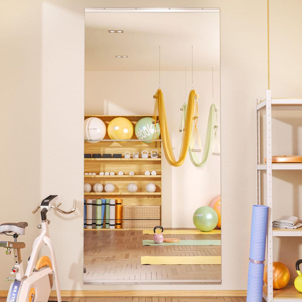 Vosuja 36 in. W x 72 in. H Rectangle Frameless Wall-Mounted HD Home Gym ...