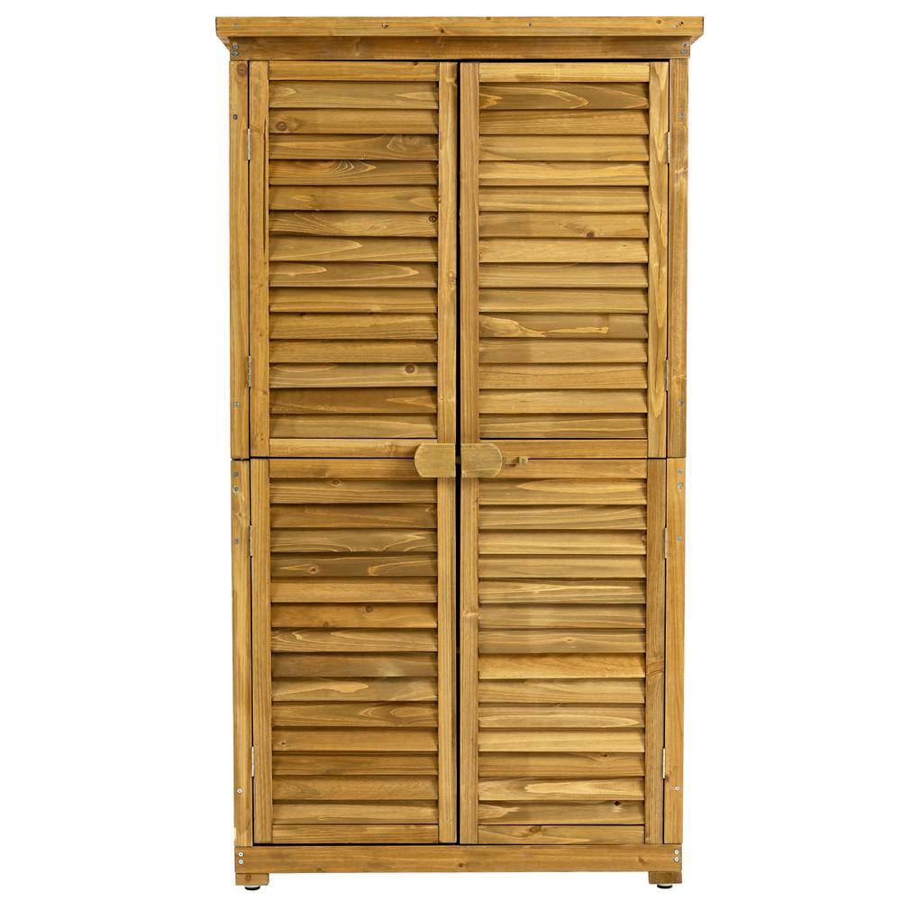 6 sq. ft. Wood Shed Outdoor Storage Cabinet Garden Shed, with Lockable ...