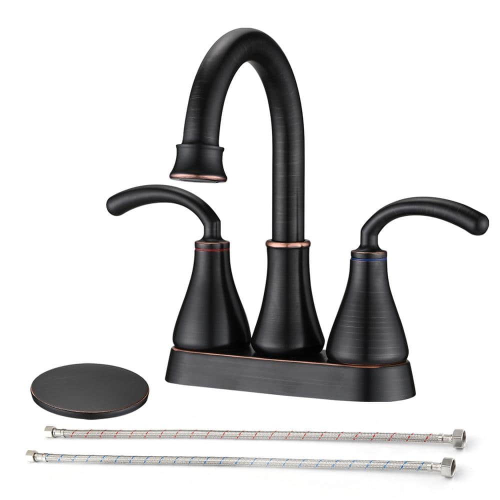 GIVING TREE 4 in. Centerset Double Handle Bathroom Faucet Combo Kit ...