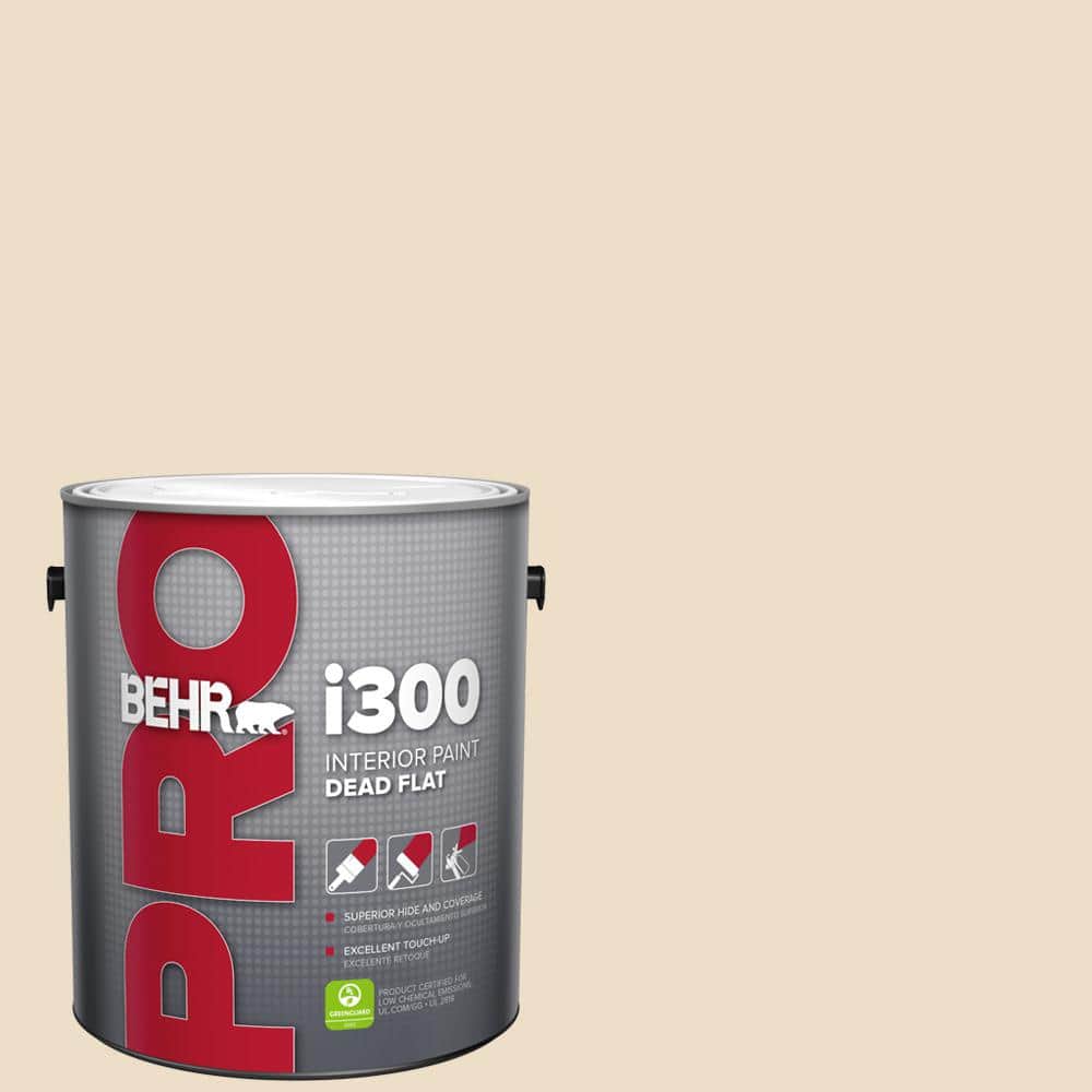 BEHR PRO 1 gal. #710C-2 Raffia Cream Dead Flat Interior Paint PR31001 ...