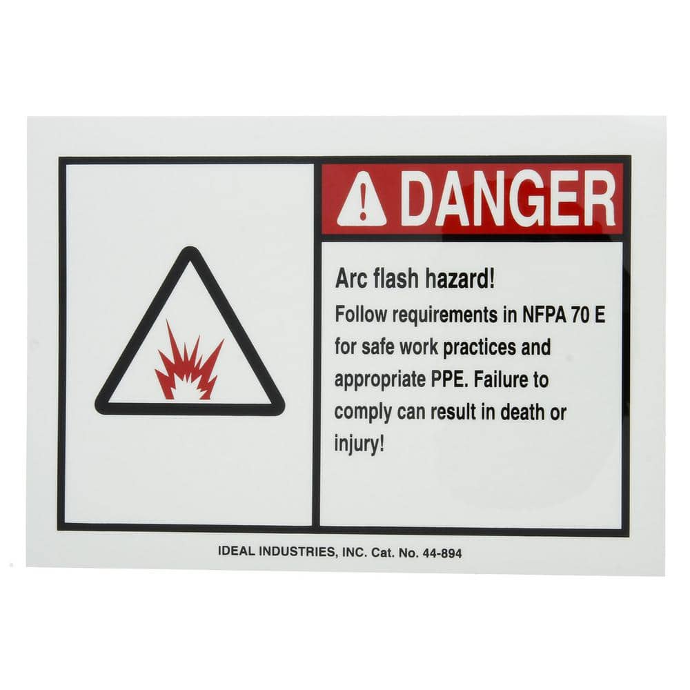 IDEAL Danger Label, NEC Arc Flash, 5 in. x 7 in., Adhesive (5 Pack) 44 ...