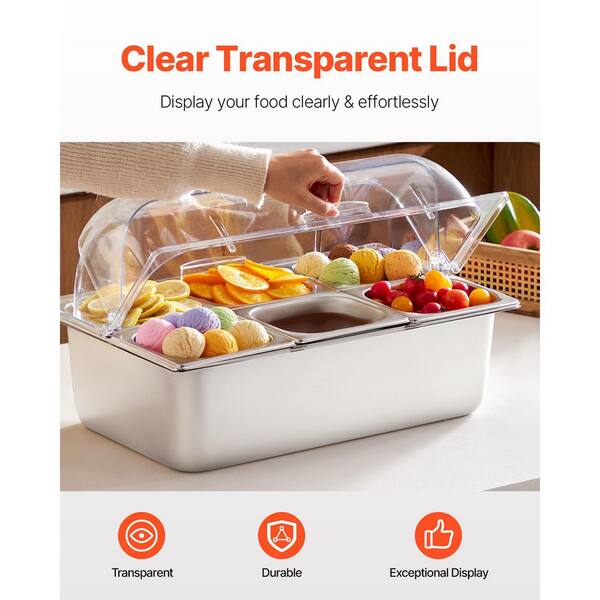 Cooling Trays For Buffets Party 6 Pan Stainless Steel Buffet Cold ...