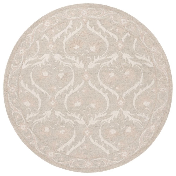 SAFAVIEH Blossom 6 ft. x 6 ft. Light Gray/Ivory Geometric Abstract ...