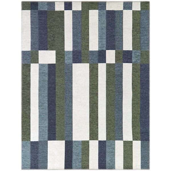BALTA Huberto Blue 5 ft. x 7 ft. Stripe Area Rug 3120662 - The Home Depot