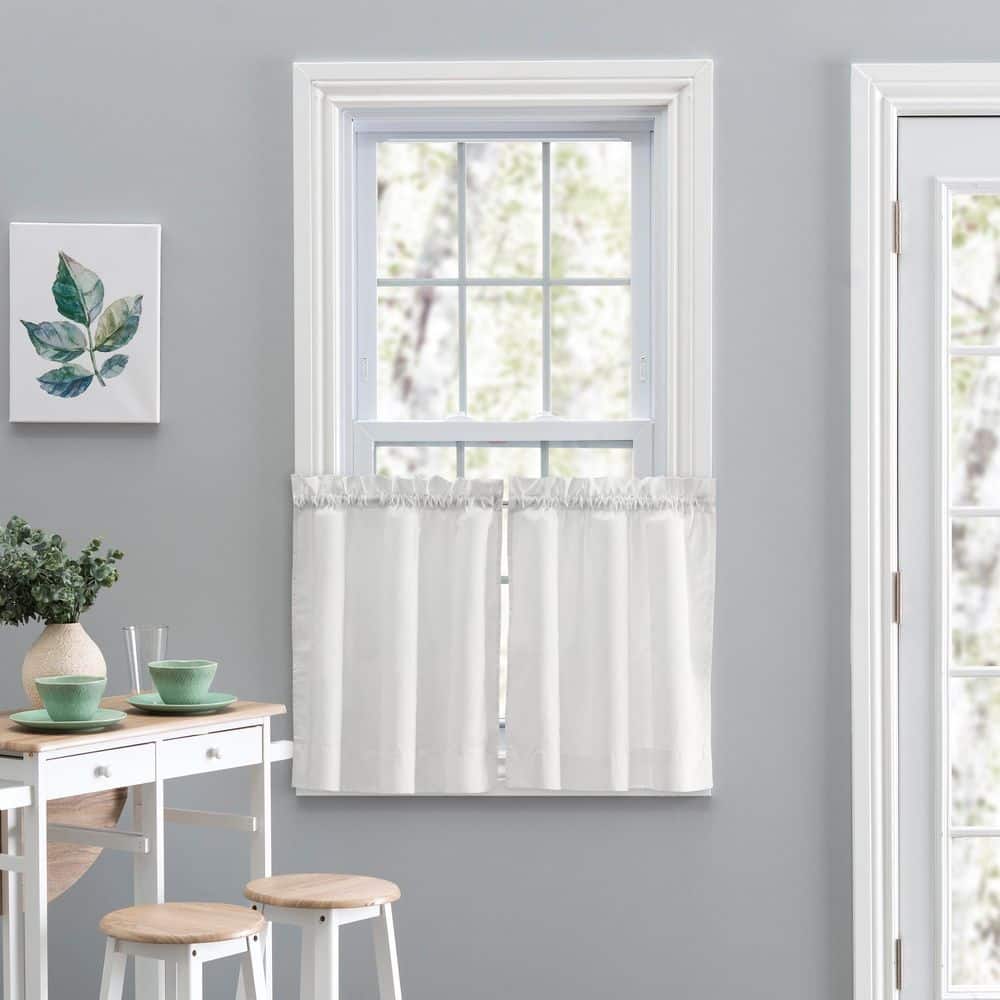 Ellis Curtain Stacey Ice Cream Solid 56 in. W x 45 in. L Rod Pocket ...