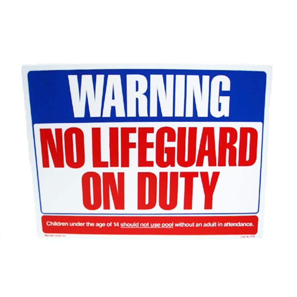 Valterra 24 in. x 18 in. Blue Devil No Life Guard On Duty Sign-8701 ...