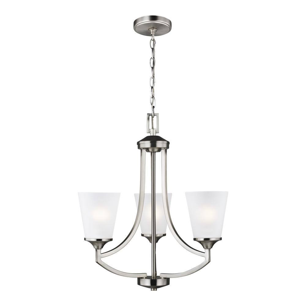Generation Lighting Hanford 3-Light Brushed Nickel Traditional ...