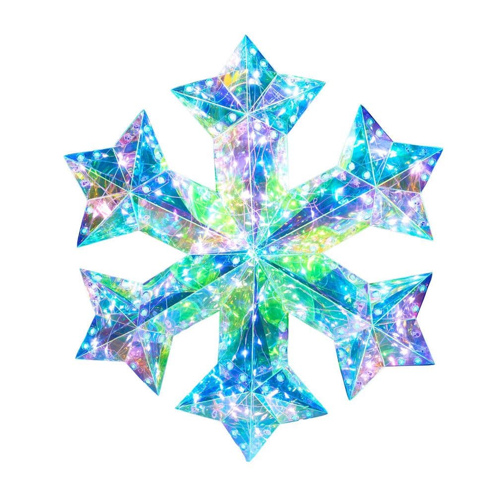 Joyfy 15 in Prismatic Iridescent Snowflake Light Decorations, Prismatic Christmas Decor 32212-B ...