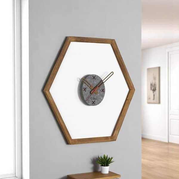 20 in. x 0.6 in. Modern Brown Analog Wall Clock CKJY2815-B - The Home Depot
